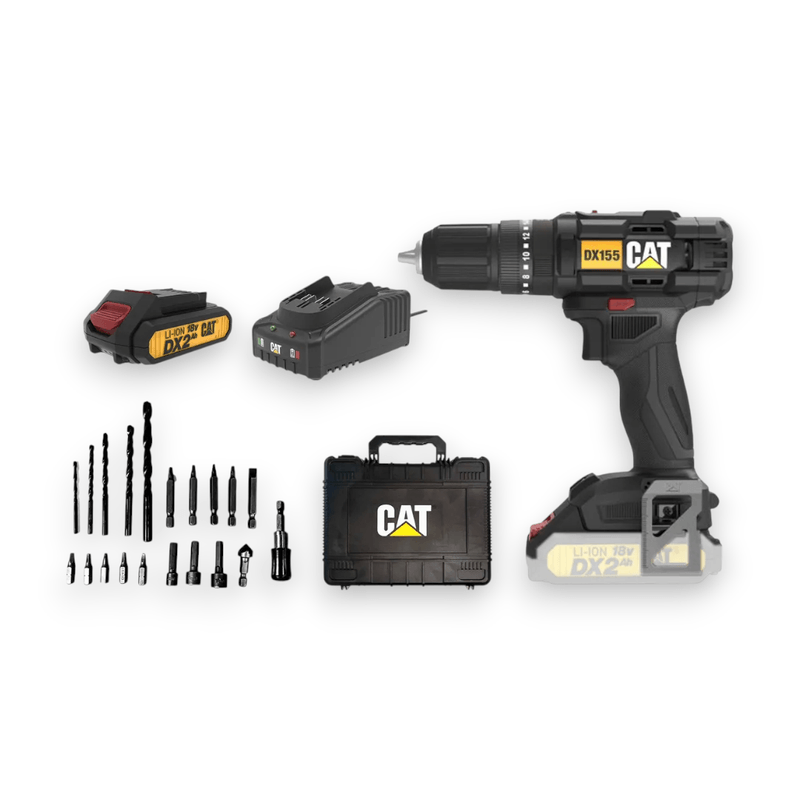 TALADRO PERCUTOR ATORNILLADOR 18V 13 MM CATDX155 CAT - Pisano